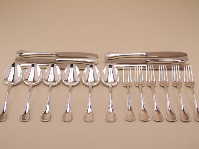 WMF Silberbesteck Perlrand 90 versilbert neue Version - Übersicht