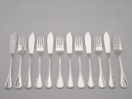 WMF Perlrand neue Version versilbert 90 Fischbesteck Set