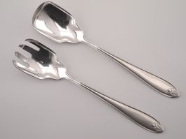 WMF 1600 Akanthus versilbert Salatbesteck gross